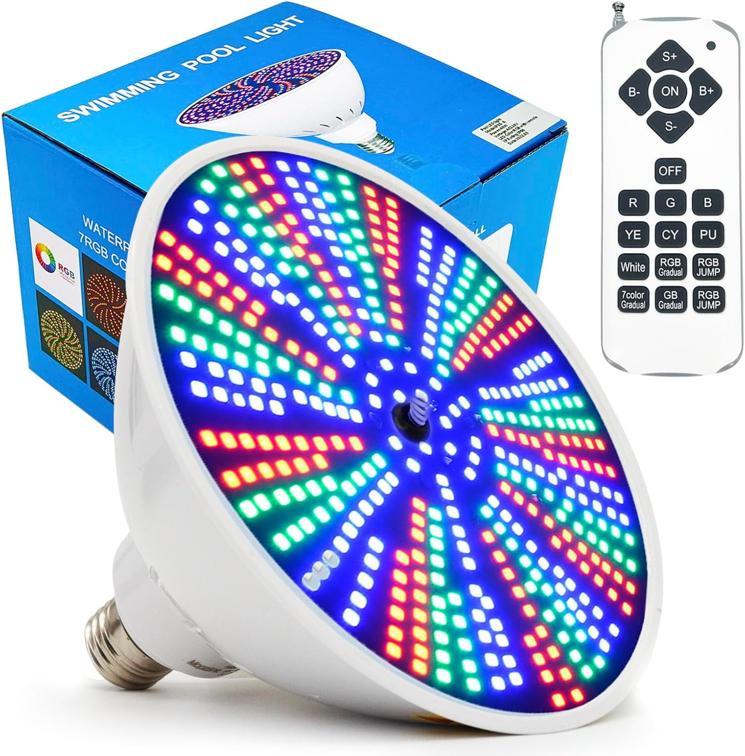 2024 Upgraded 50W Color LED Pool Light Bulb, 12V RGB Color Changing ...