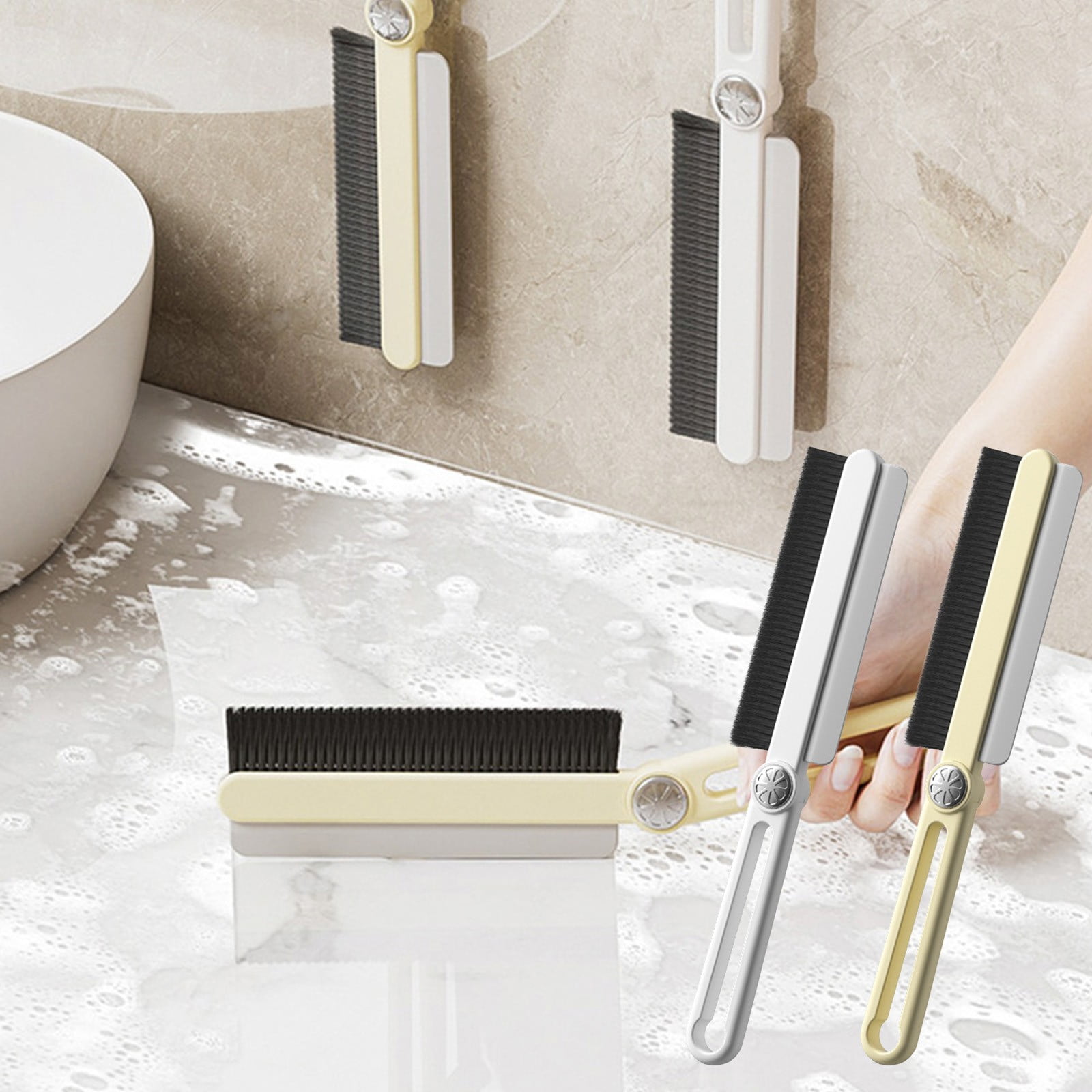 2024 Upgraded Multi-Function Rotating Crevice Cleaning Brush,Hard ...