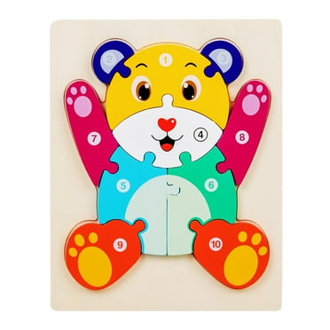 Wooden Puzzle Jigsaw Blocks Shape Pre-school Block Puzzles for Toddlers ...