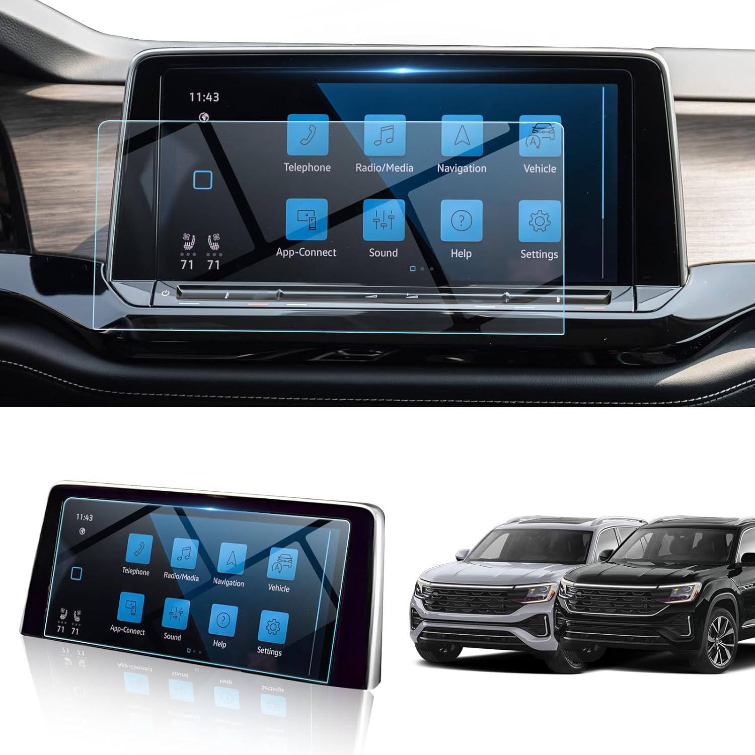 2024 VW Atlas Screen Protector for 2024 Volkswagen Atlas/Atlas Cross ...