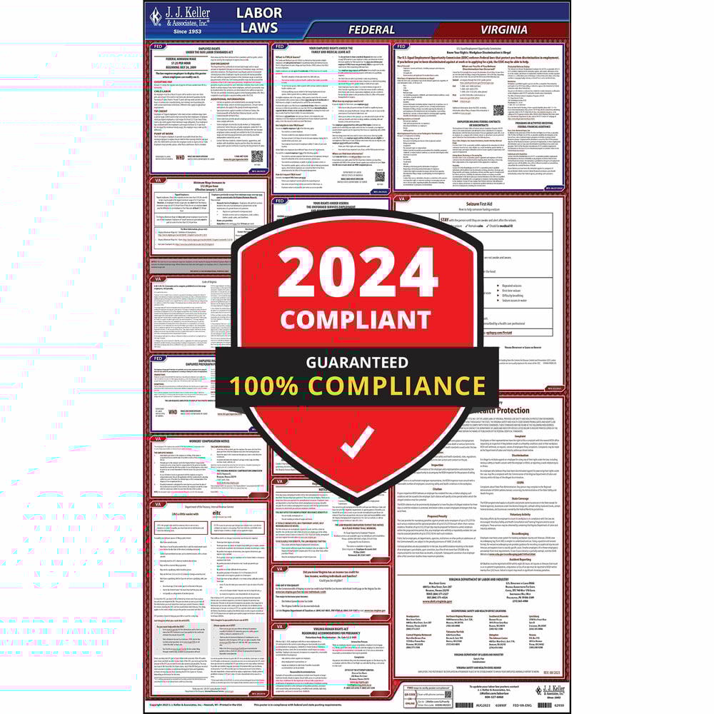 2024 Virginia and Federal Labor Law Poster (English, VA State) - OSHA ...