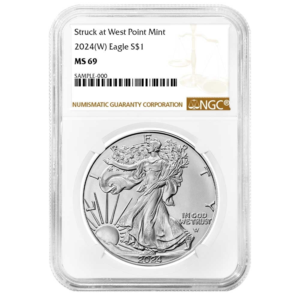 2024 (W) $1 American Silver Eagle NGC MS69 Brown Label - Walmart.com