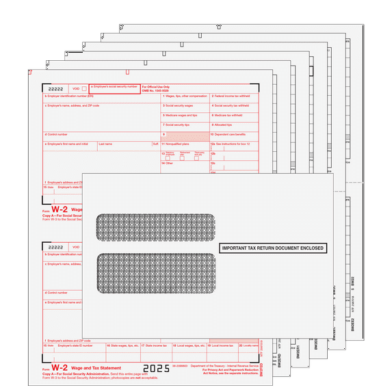 Walmart 2023 W-2 Tax Forms with Envelopes & W-3 Forms, QuickBooks ...