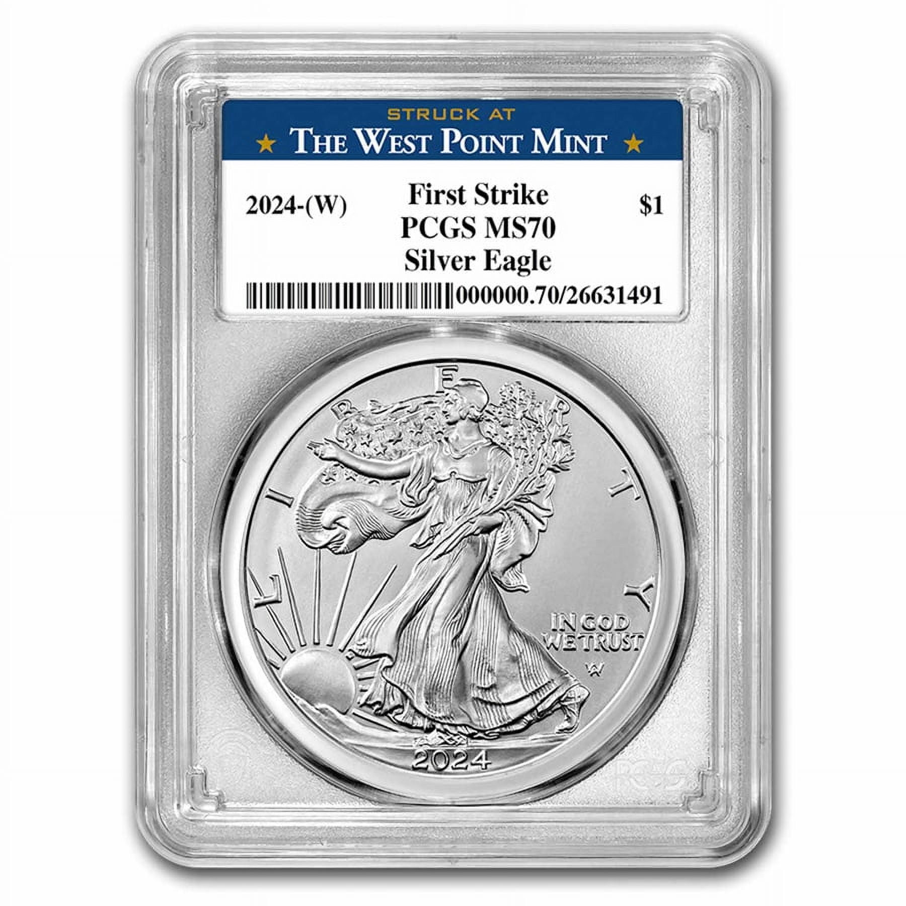 2024-(W) Silver Eagle Bullion Coin MS-70 PCGS First Strike, West Point Label - Walmart.com