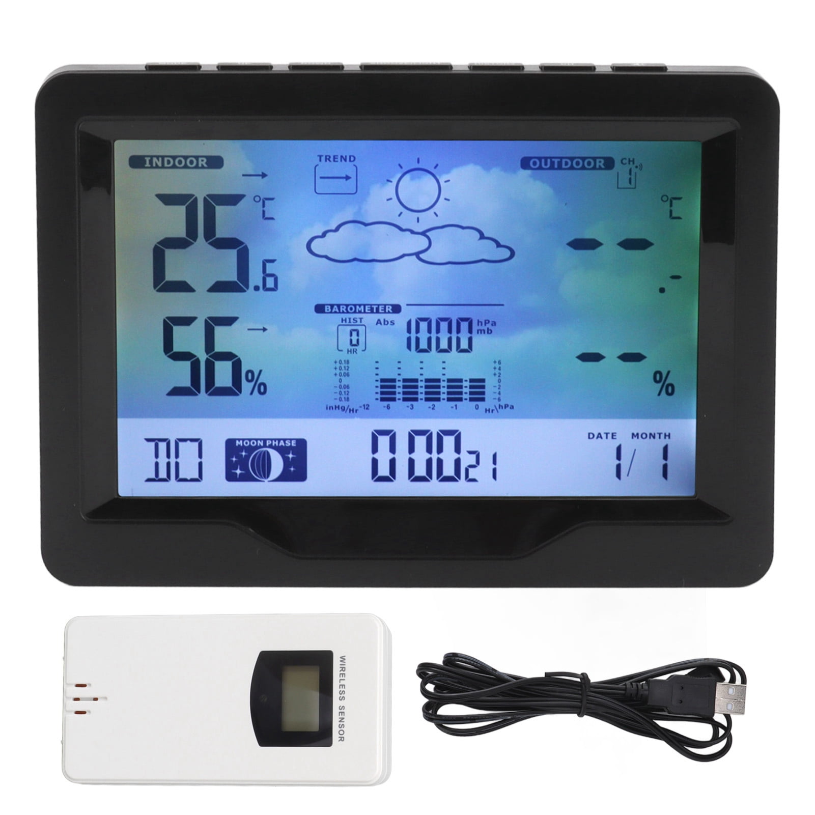 2024 Weather Clock with Temperature and Humidity Monitor Weather ...