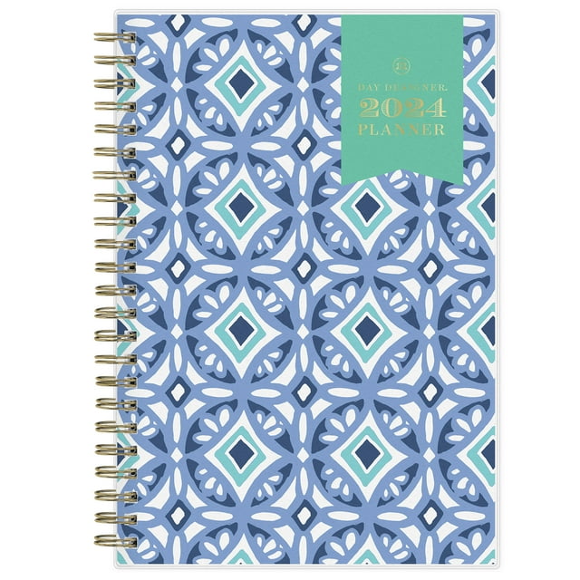 2024 Planner, 5x8, Day Designer for Blue Sky, Tile Design, w/ Goal ...
