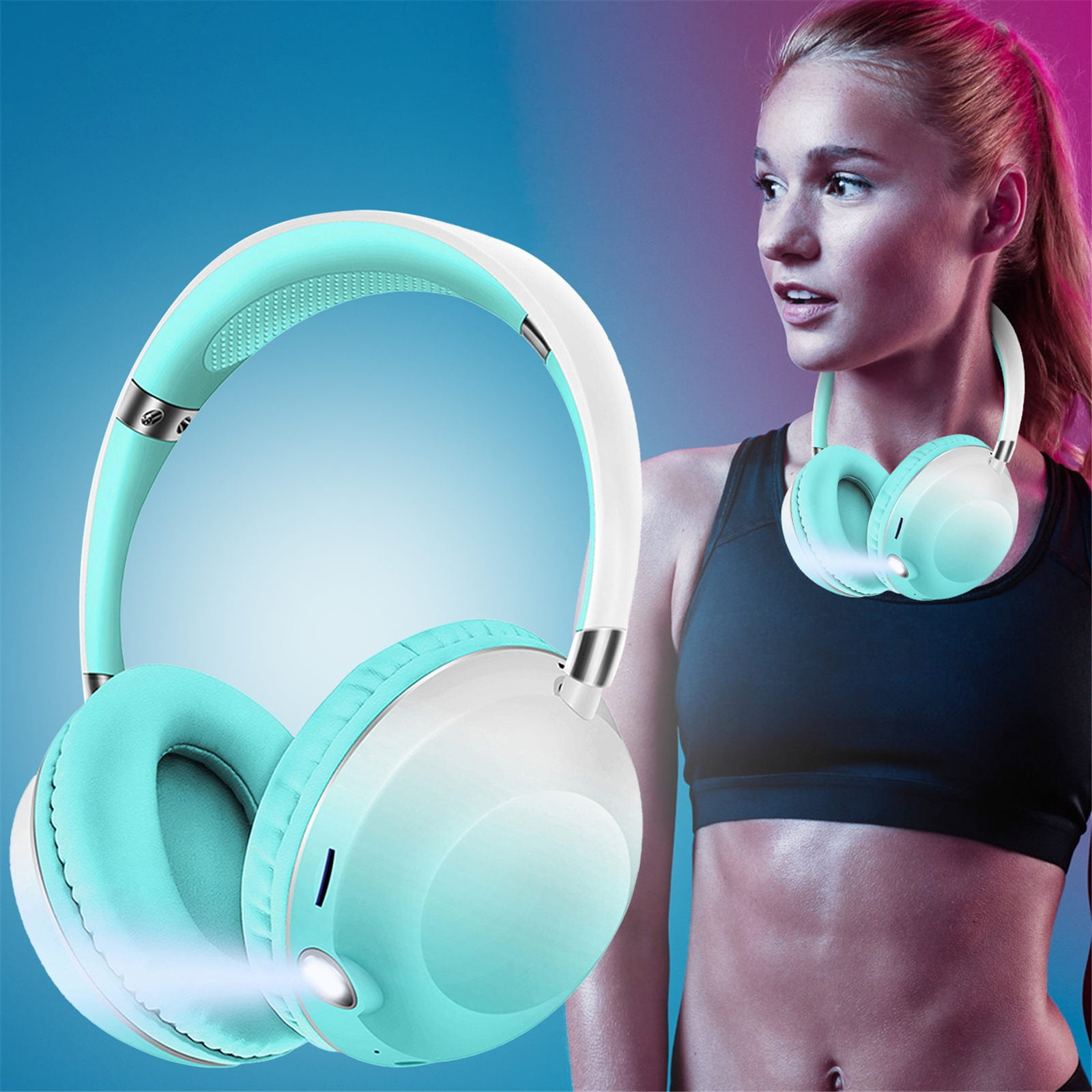 2024 Wireless Headphones Foldable HiFi Headphones FM Card Headphones For Sports Games For Family ...