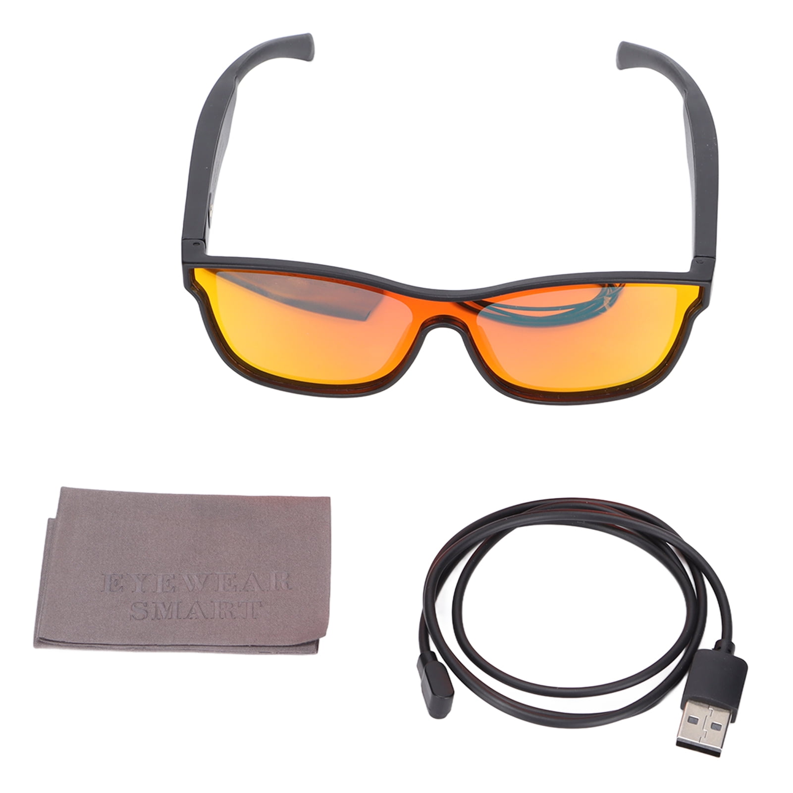 2024 Wireless Smart Bluetooth Sunglasses Open Ear Music Waterproof Glasses For Men Women Orange