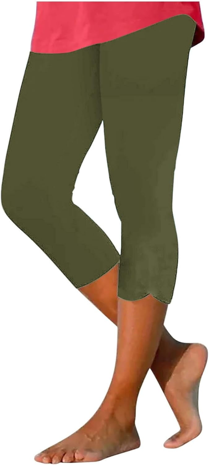 2024 Womens Capri Yoga Pants Slim Fit Soft Drawstring Workout