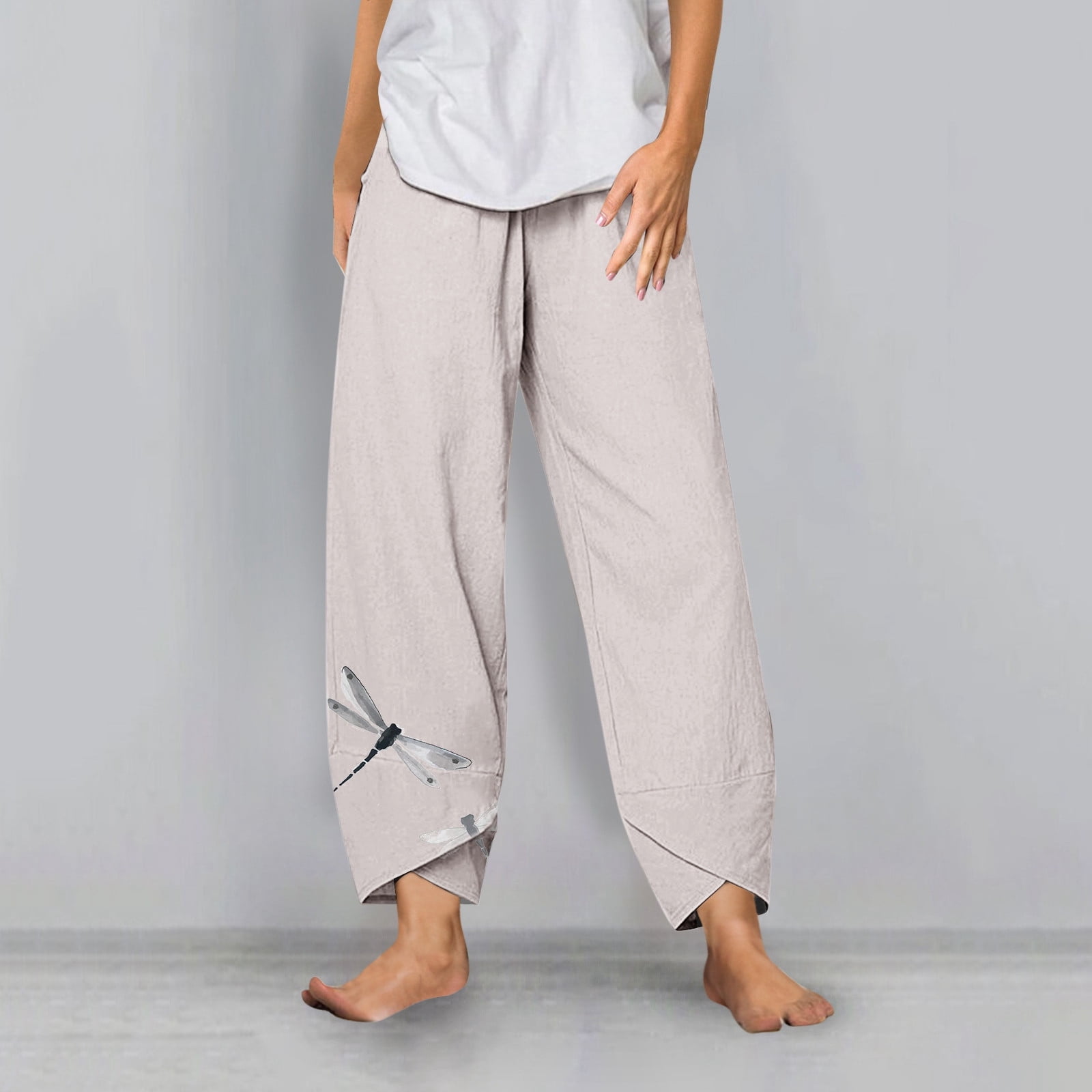 2024 Women's Fashion Spring And Summer Printed Irregular Loose Wide Leg ...