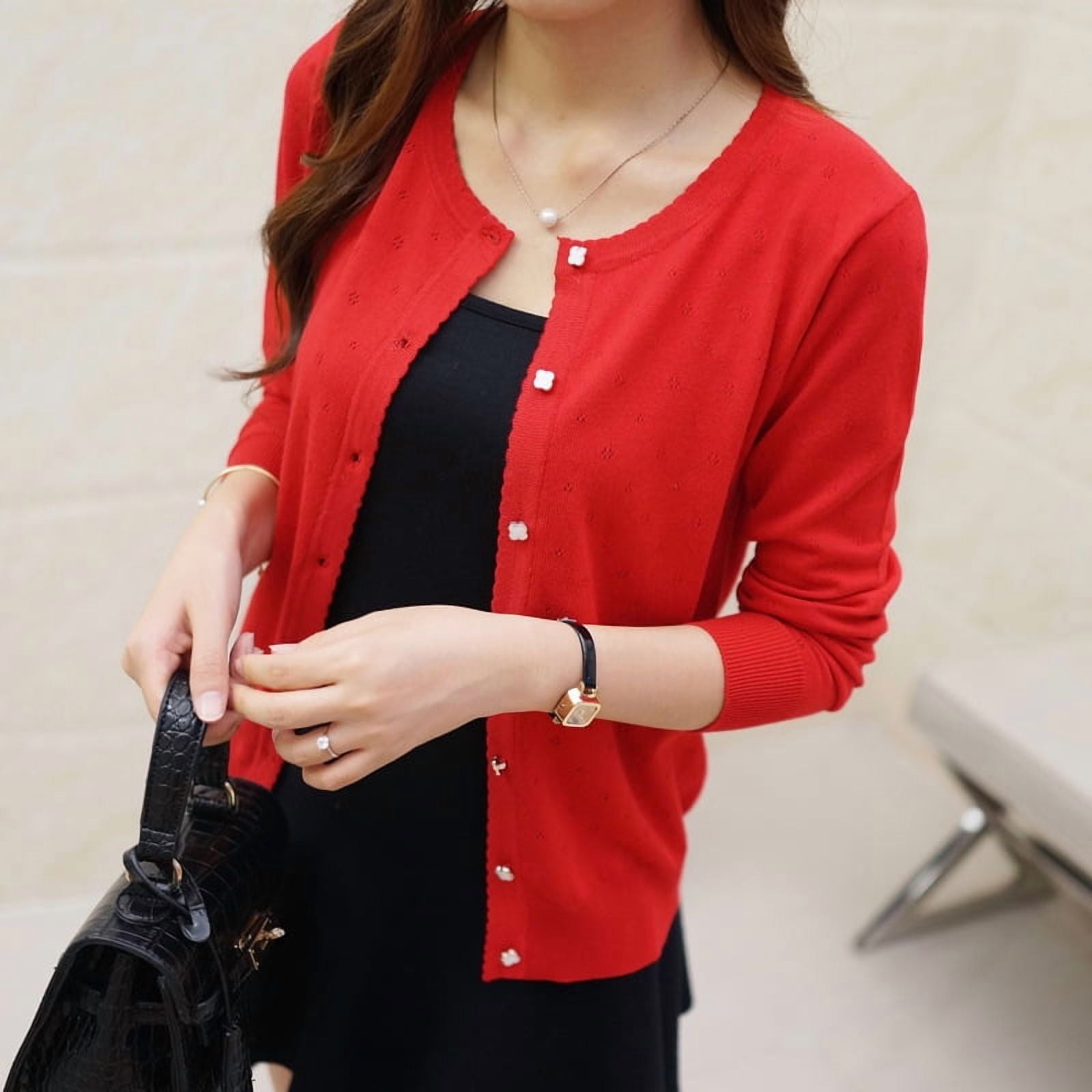 2024 Women's Lightweight Knit Cardigan - Spring/Summer Short Sleeve ...