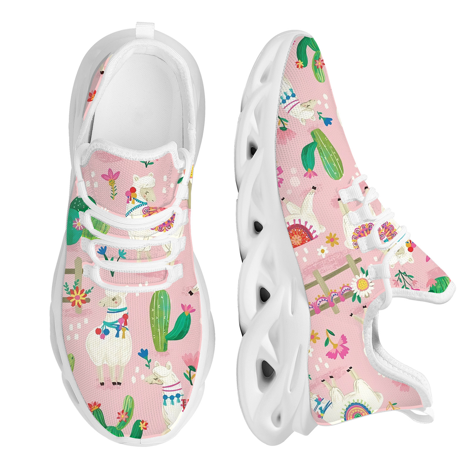 2024 Women's Platform Sneakersand Cactus Print Walking Shoes ...