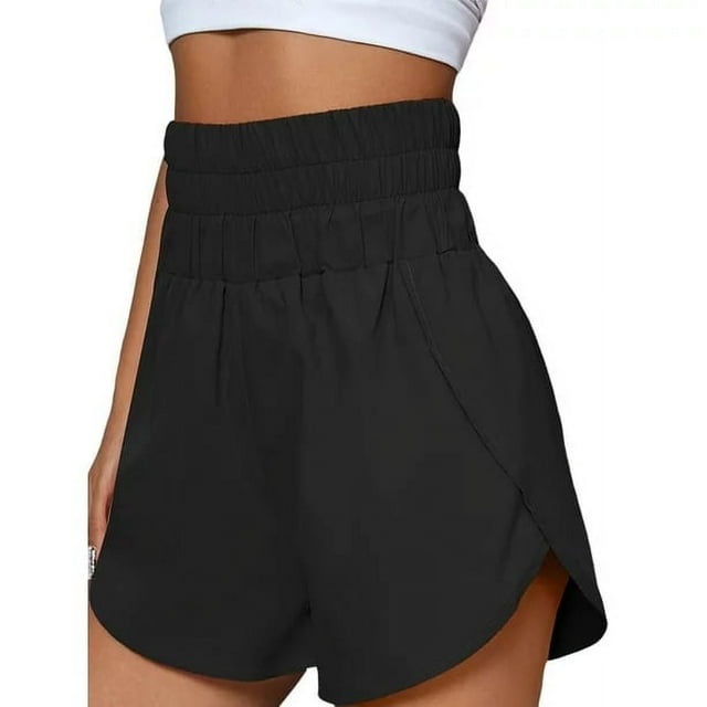 2024 Womens Running Shorts Elastic High Waisted Shorts Pocket Sporty