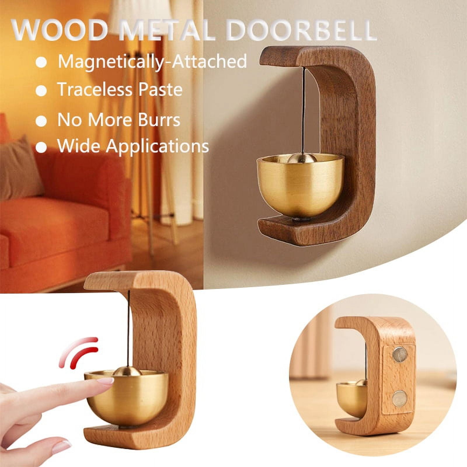 2024 Wooden Doorbell Bell Wind Chimes Wireless Doorbell for Home ...