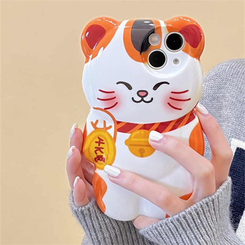 2024 cute 3D Lucky Cat phone case for iPhone 15 14 13 11 12 Pro Max XR ...