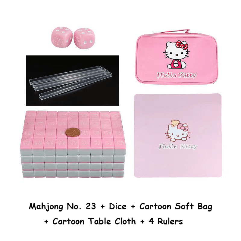 2024 new Adorable Cartoon Hello Kitty Mahjong Set - Mini Sanrio Mahjong ...