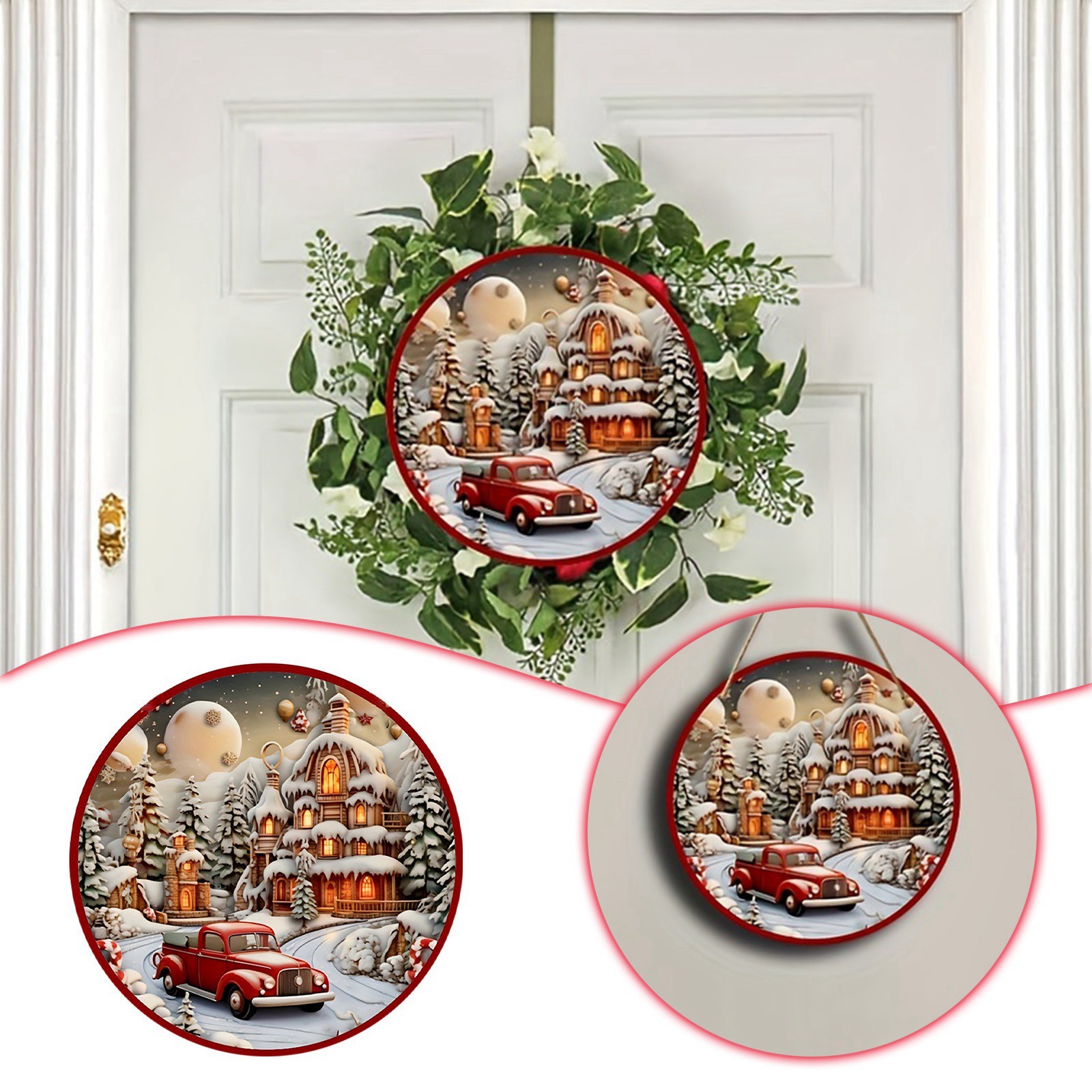 2024 room decor Farmhouse Christmas Decoration Front Door Number ...