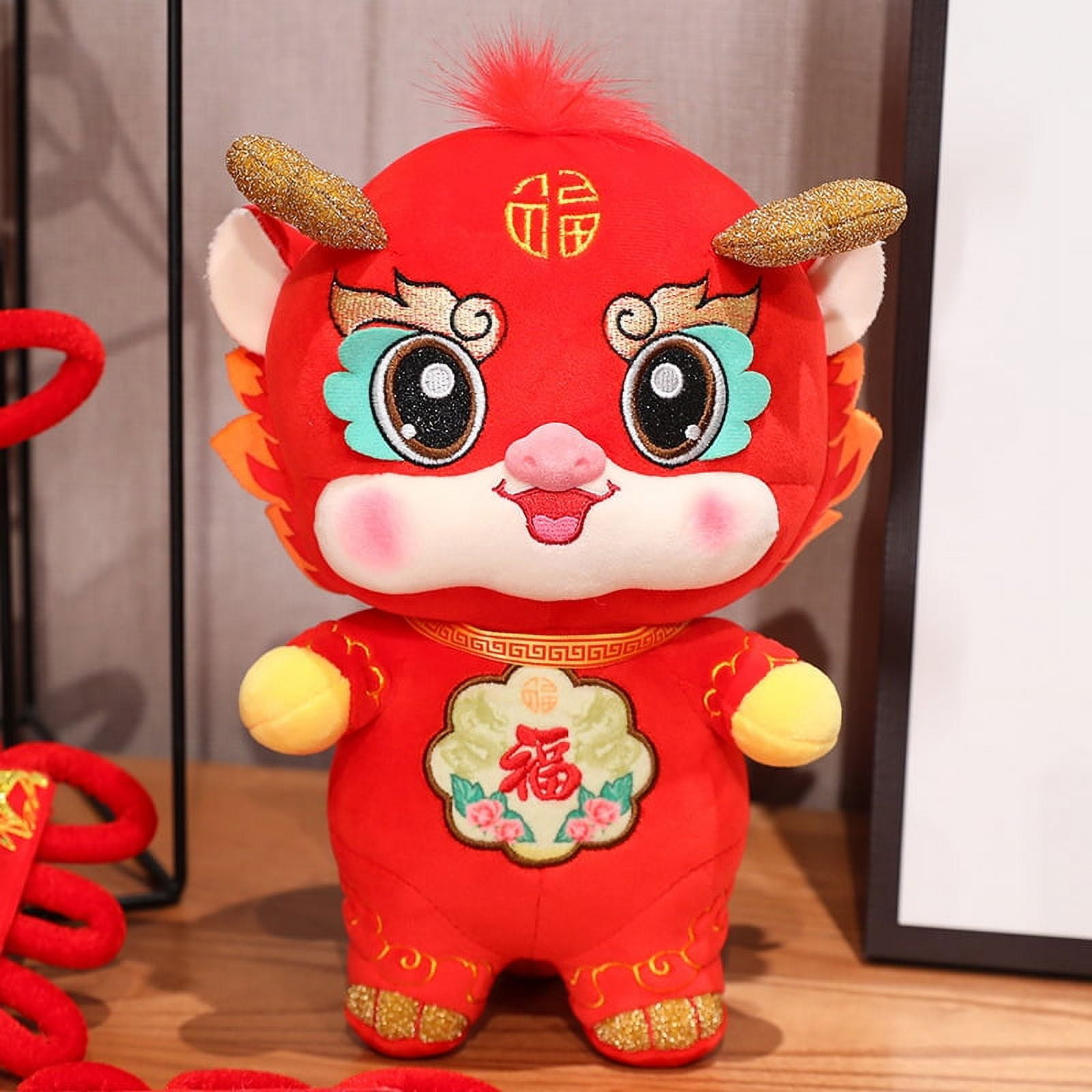 2024 year of the Dragon mascot doll Zodiac dragon doll company annual ...