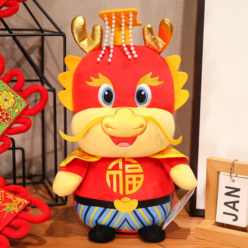 2024 year of the Dragon mascot doll Zodiac dragon doll company annual ...