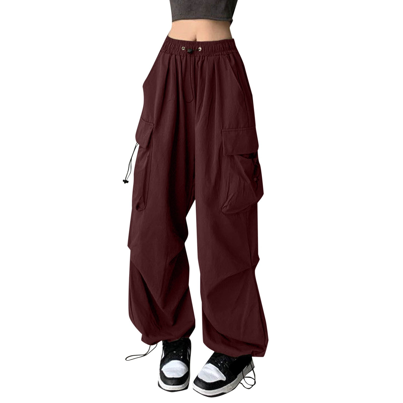 2024biggon Womens Baggy Cargo Pants Streetwear Hop Joggers Sweatpants