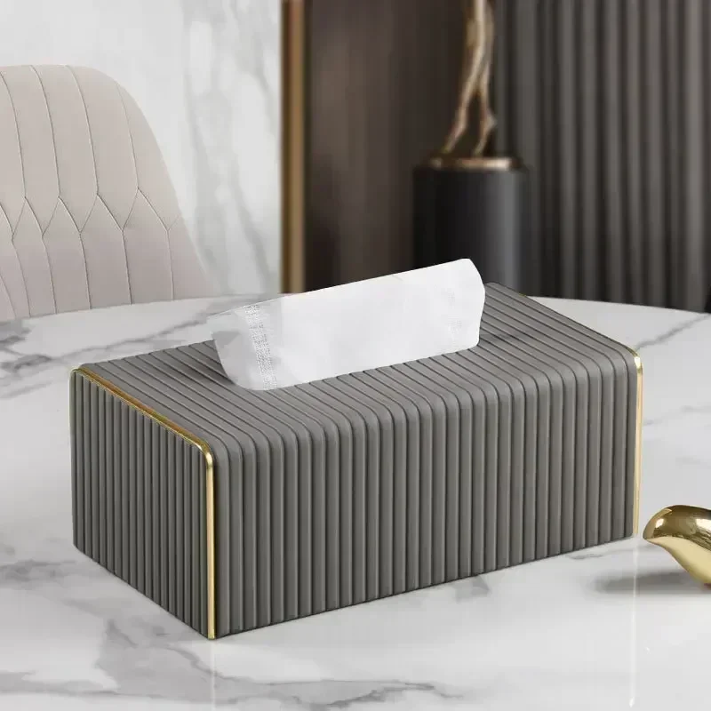 2024High Quality Streak Luxury Leather Tissue Box,European Style Tissue ...