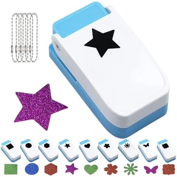 2025 1 Inch Square Punch, 1 Inch Square Paper Punch, 9 Shapes, One Hole ...
