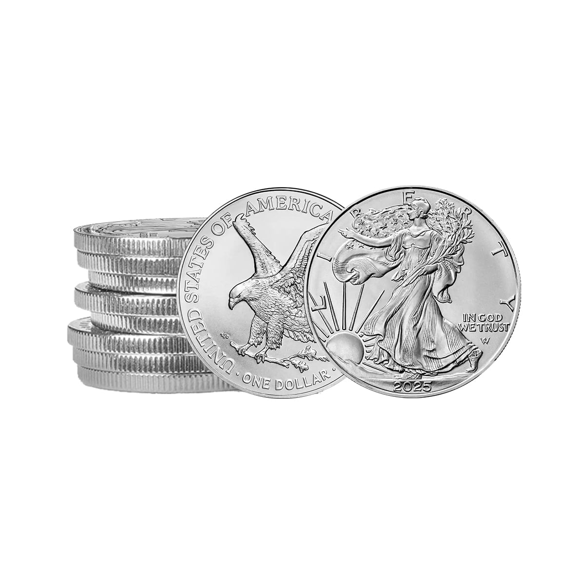 2025 1 oz American Silver Eagle Coin BU - Lot of 10 - Walmart.com