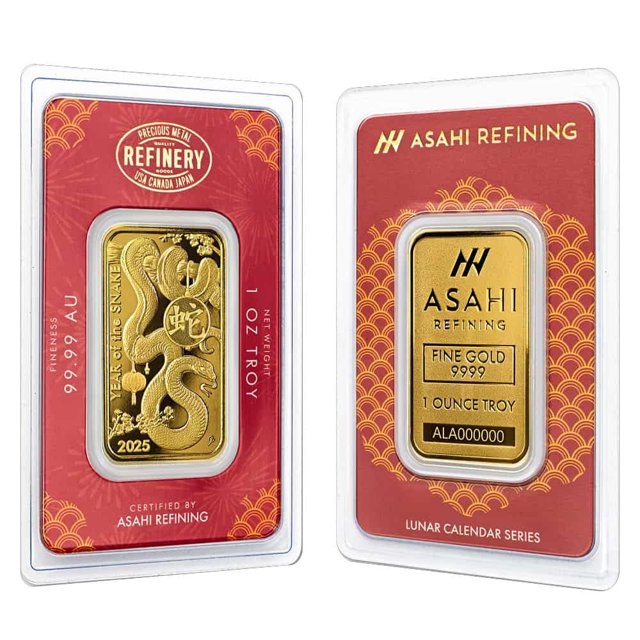 2025 1 oz Asahi Lunar Snake Gold Bar .9999 Fine (in Assay) - Walmart.com