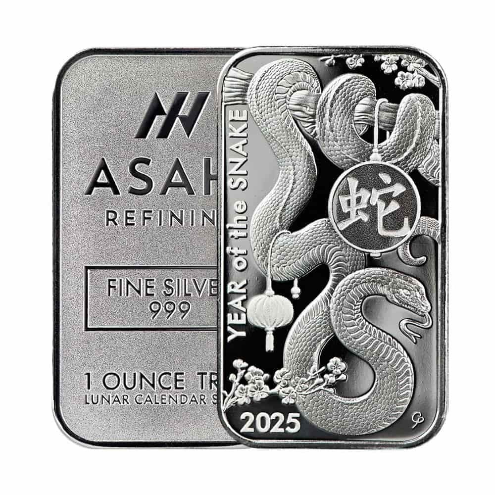 2025 1 oz Asahi Lunar Snake Silver Bar .999 Fine - Walmart.com