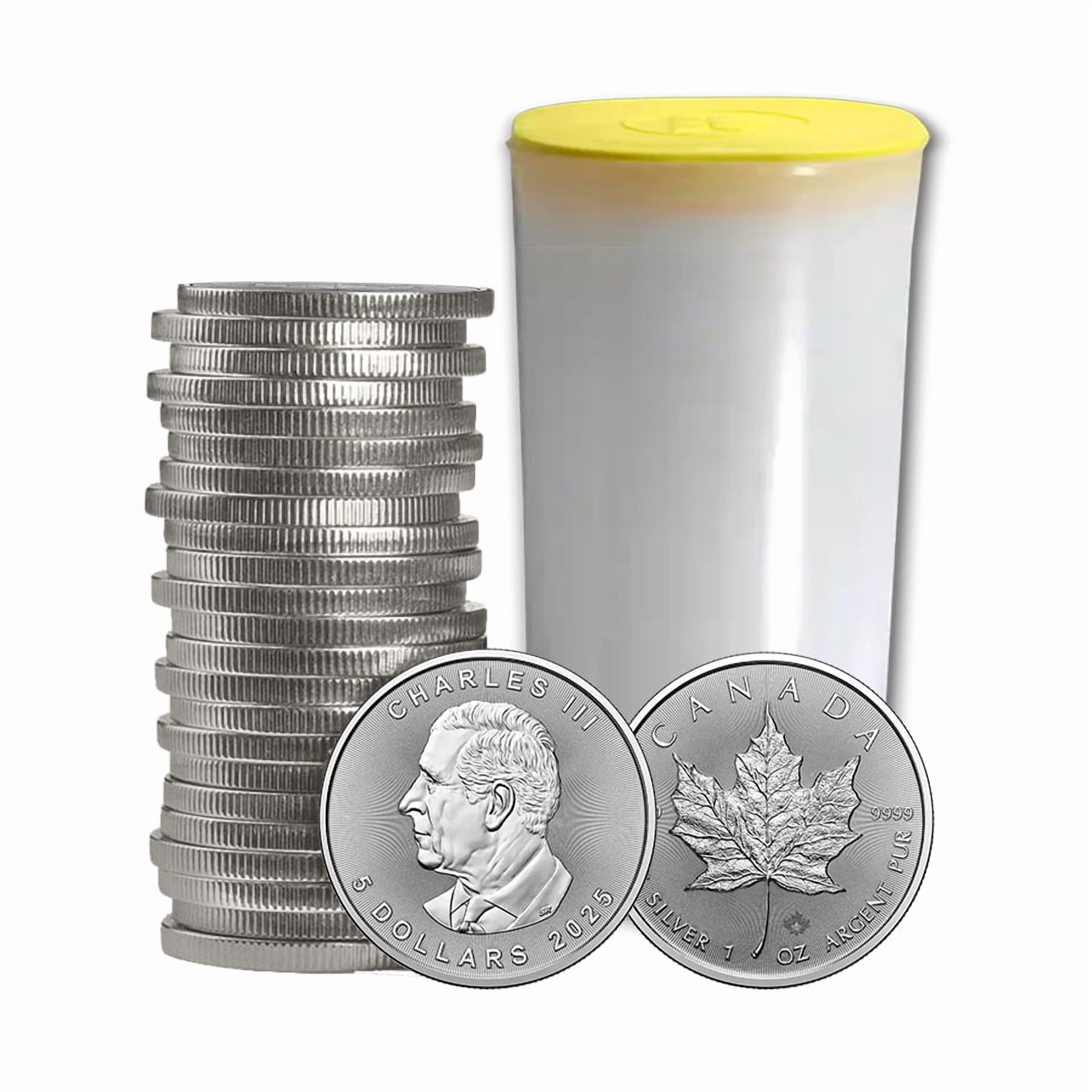 2025 1 oz Canadian Silver Maple Leaf BU - Tube of 25 - Walmart.com