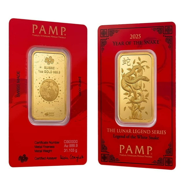 2025 1 oz PAMP Suisse Lunar White Snake Gold Bar (in Assay) - Walmart.com