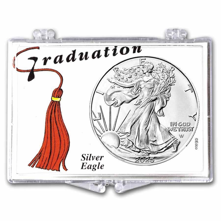 2025 1 oz Silver Eagle - w/Snap-Lock, Graduation Tassel Design ...