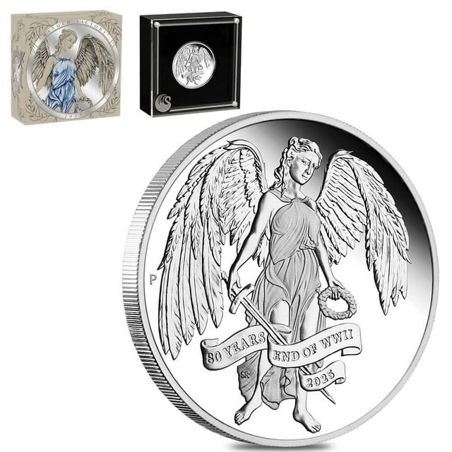 2025 1 oz Winged Victory End of WWII 80th Ann. Proof Silver Coin Perth ...