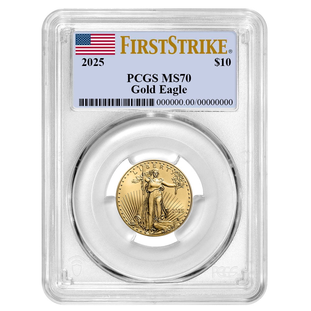 2025 $10 American Gold Eagle 1/4 oz PCGS MS70 FS Flag Label - Walmart.com