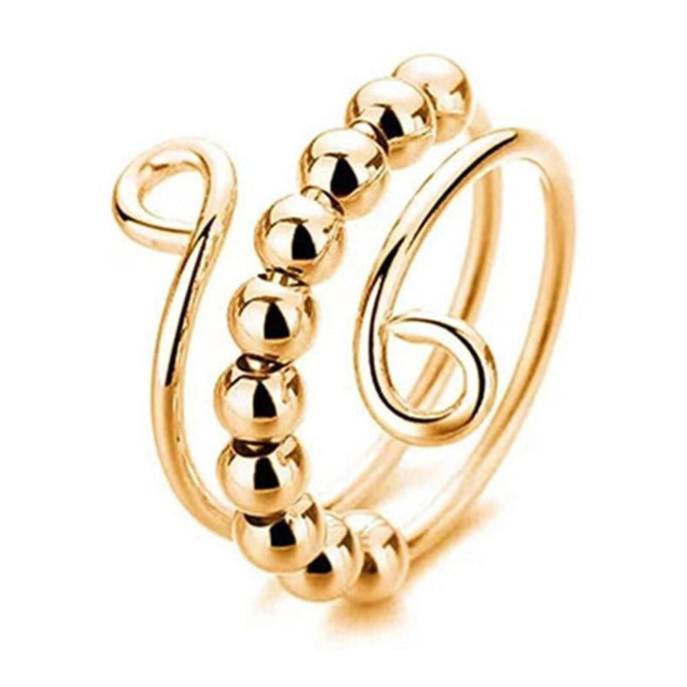 2025-10 beads 2 heads circle gold (A) opening adjustable $Amazon hot ...