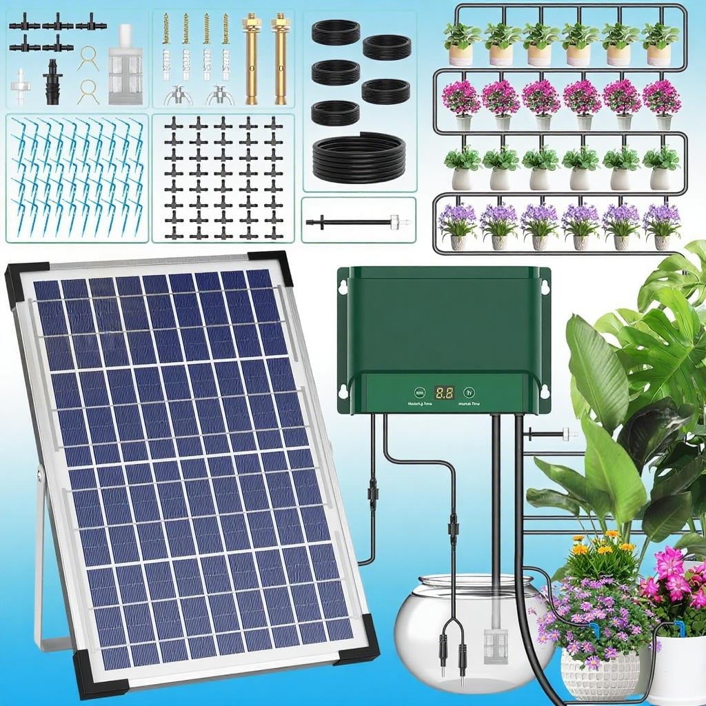 2025 10W Solar Irrigation System 10W - DIY Automatic Drip Kit with 30 ...