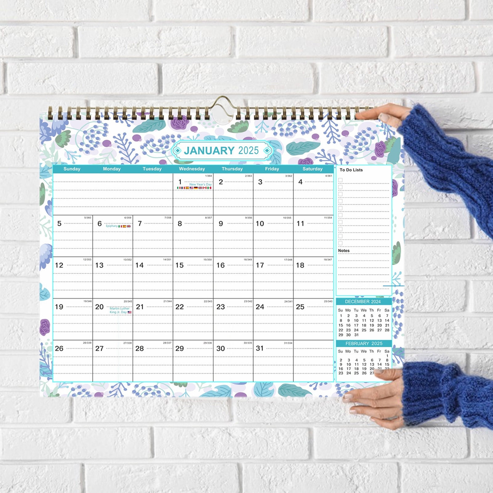 2025-2026 18 Month Desk Calendar Planner with Holiday Reminder & To-Do ...