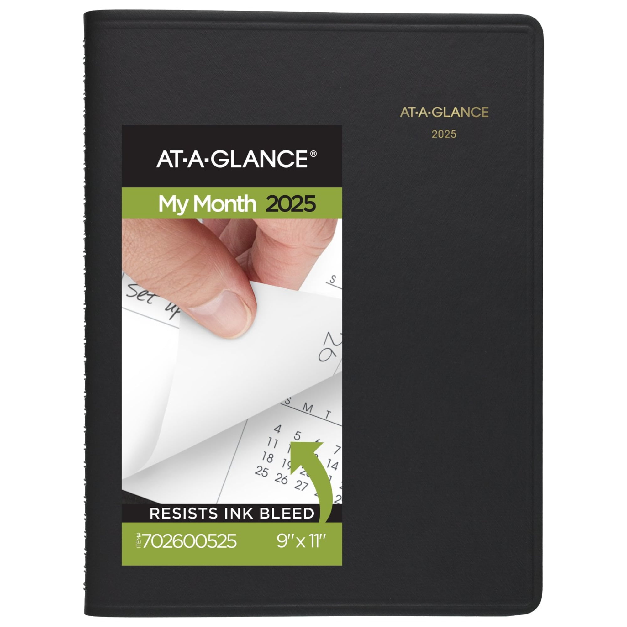 2025-2026 AT-A-GLANCE® Monthly Planner, 9" x 11", Black, January To ...