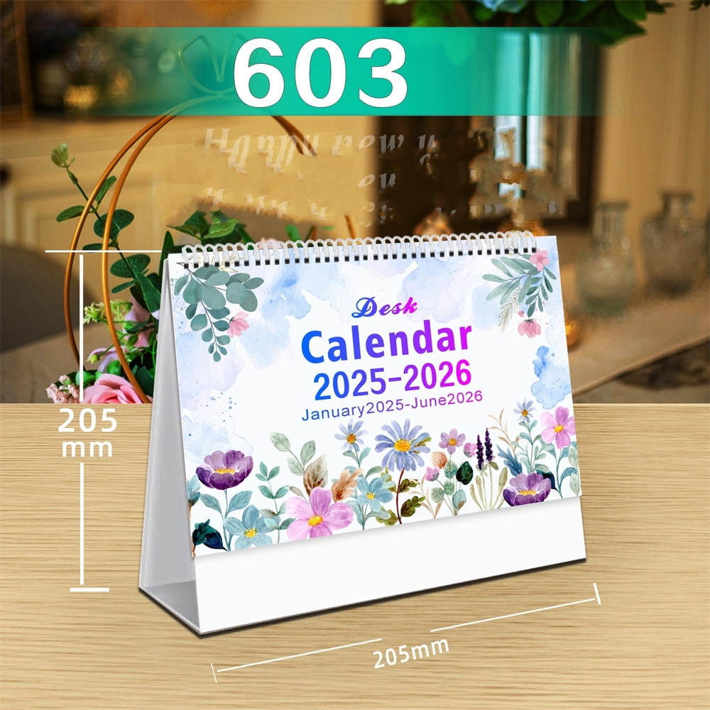 2025-2026 Coil Desk Calendar With Memo Notes Tabletop Flip Schedule ...