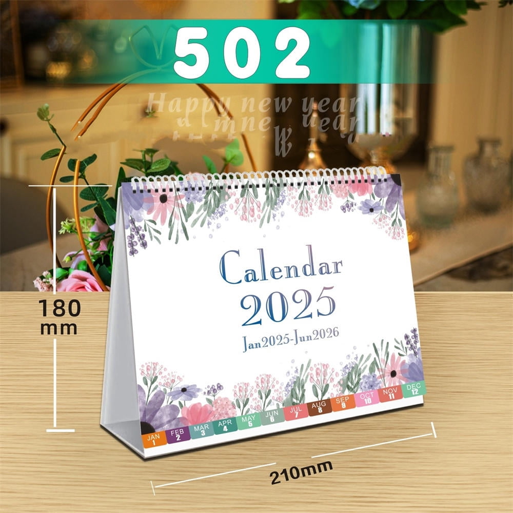 2025-2026 Coil Desk Calendar With Memo Notes Tabletop Flip Schedule ...