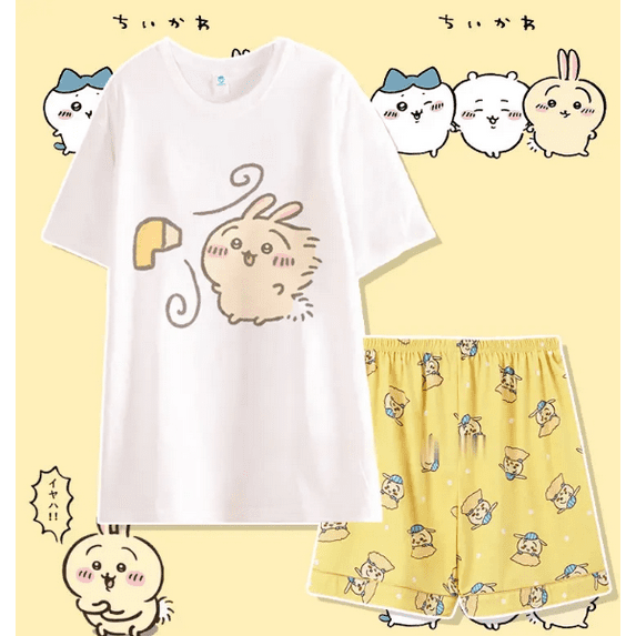 2025 2026 Cute Cartoon Chiikawa Sleepwear Short Sleeved Set Fashion ...