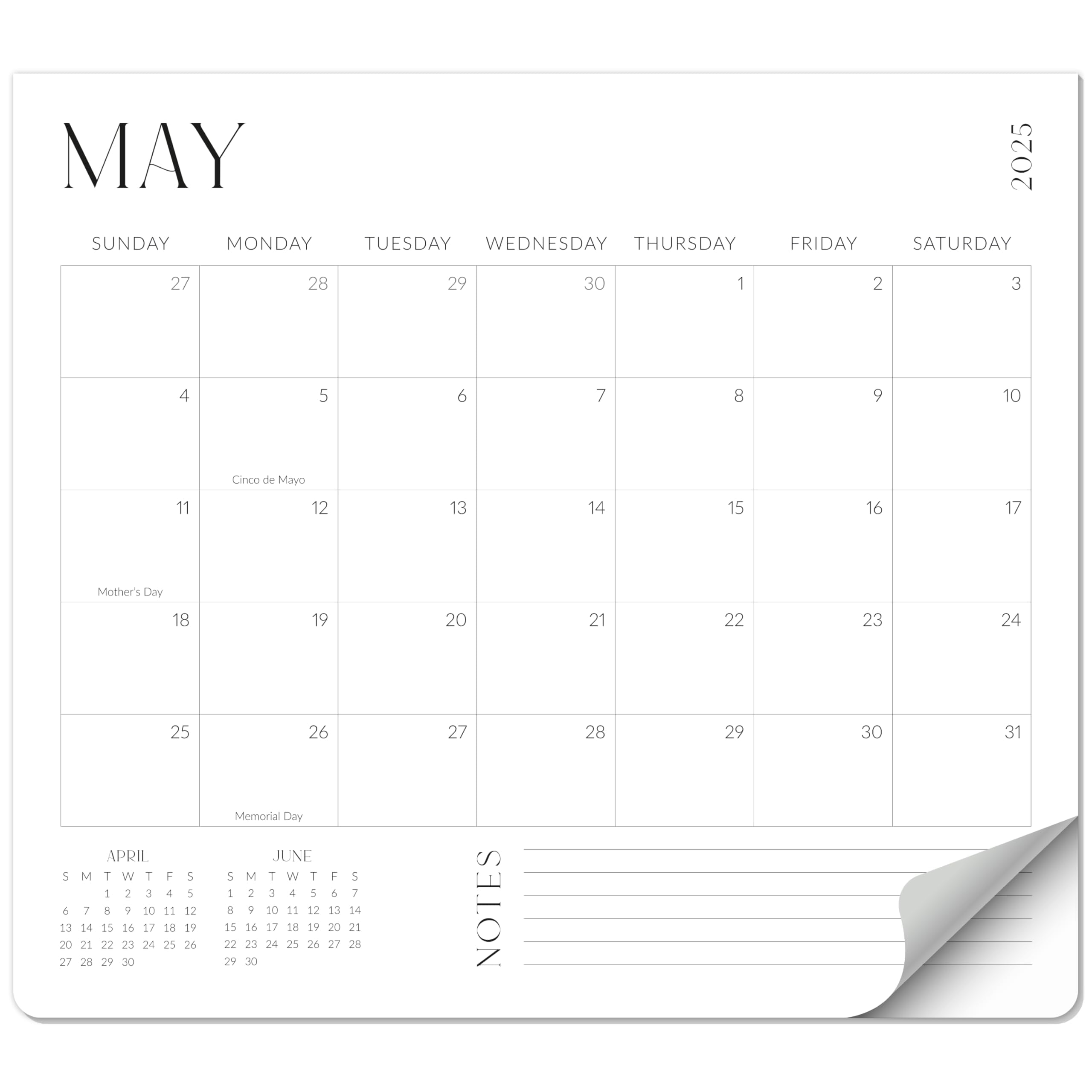 2025-2026 Magnetic Fridge Calendar With 18-Month Duration, Monthly ...