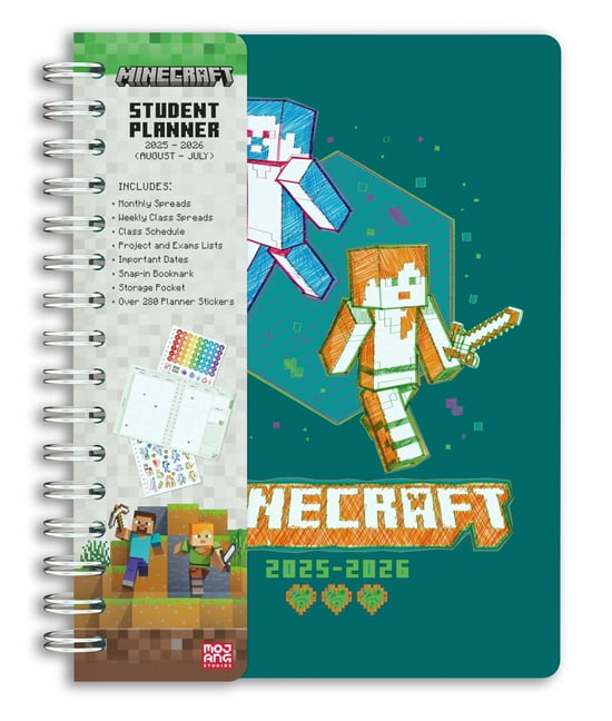 2025-2026 Minecraft Mobs Student Planner, (Spiral-Bound) - Walmart.com