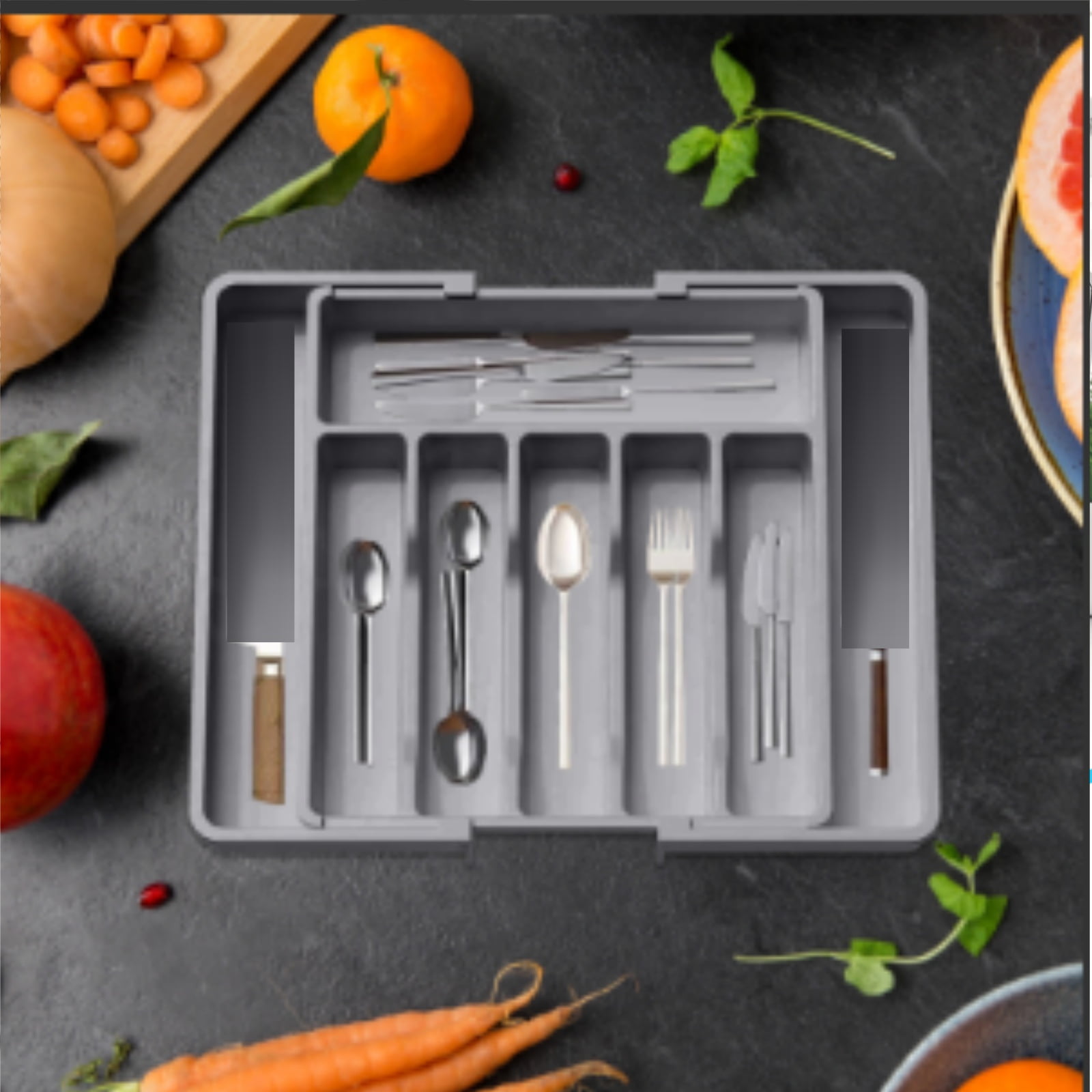2025-2026 Silverware Organizer With 6 Compartments, Utensil Holder for ...