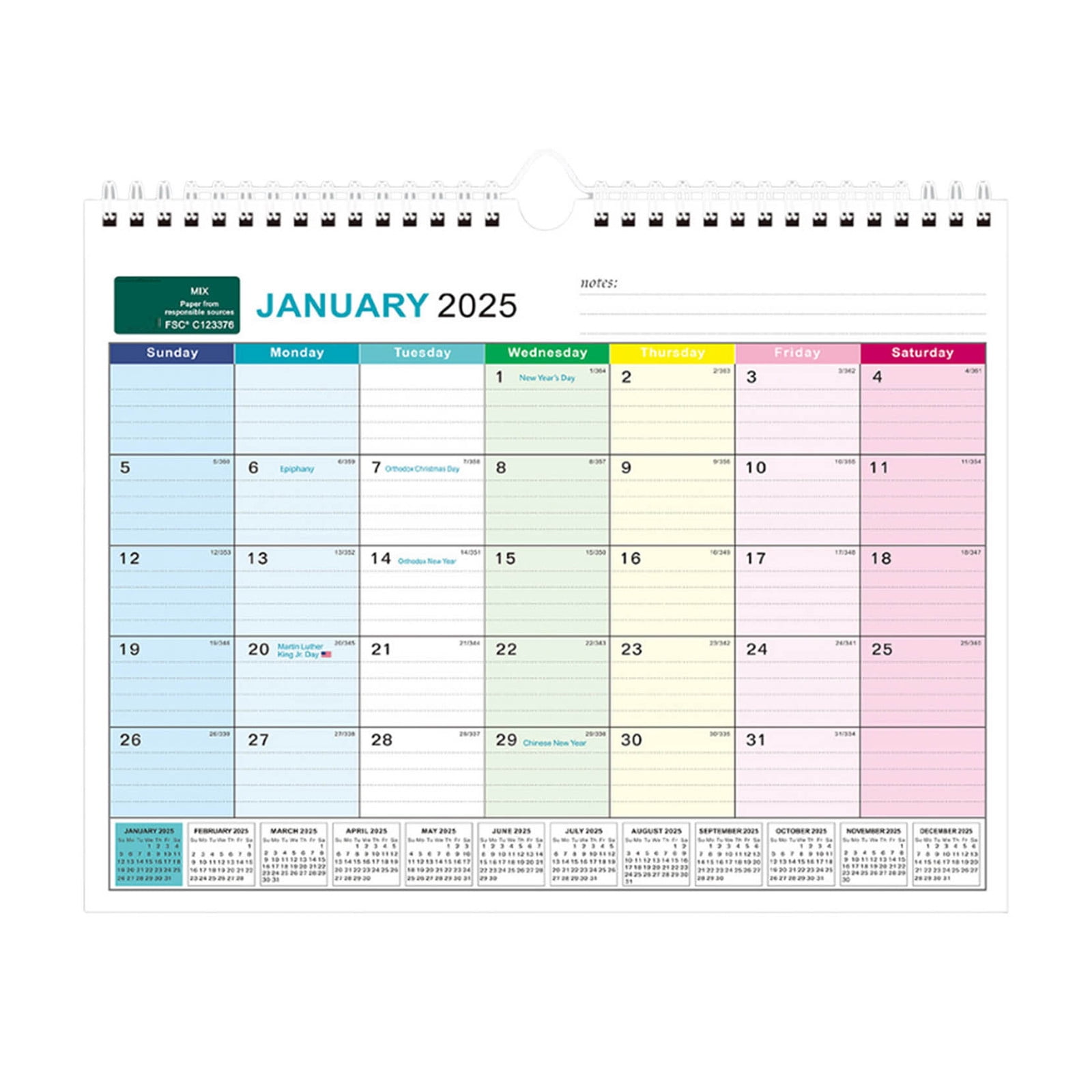 2025-2026 Wall Calendar - 18 month Wall Calendar Runs from Jan. 2025 ...