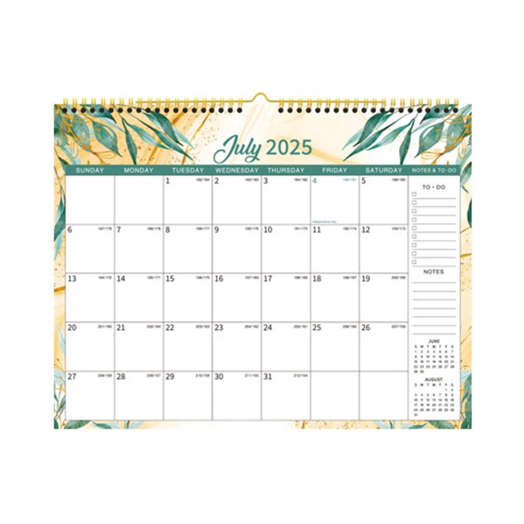 2025-2026 Wall Calendar Twin-Coil Binding Calendar 18 Month Calendar ...