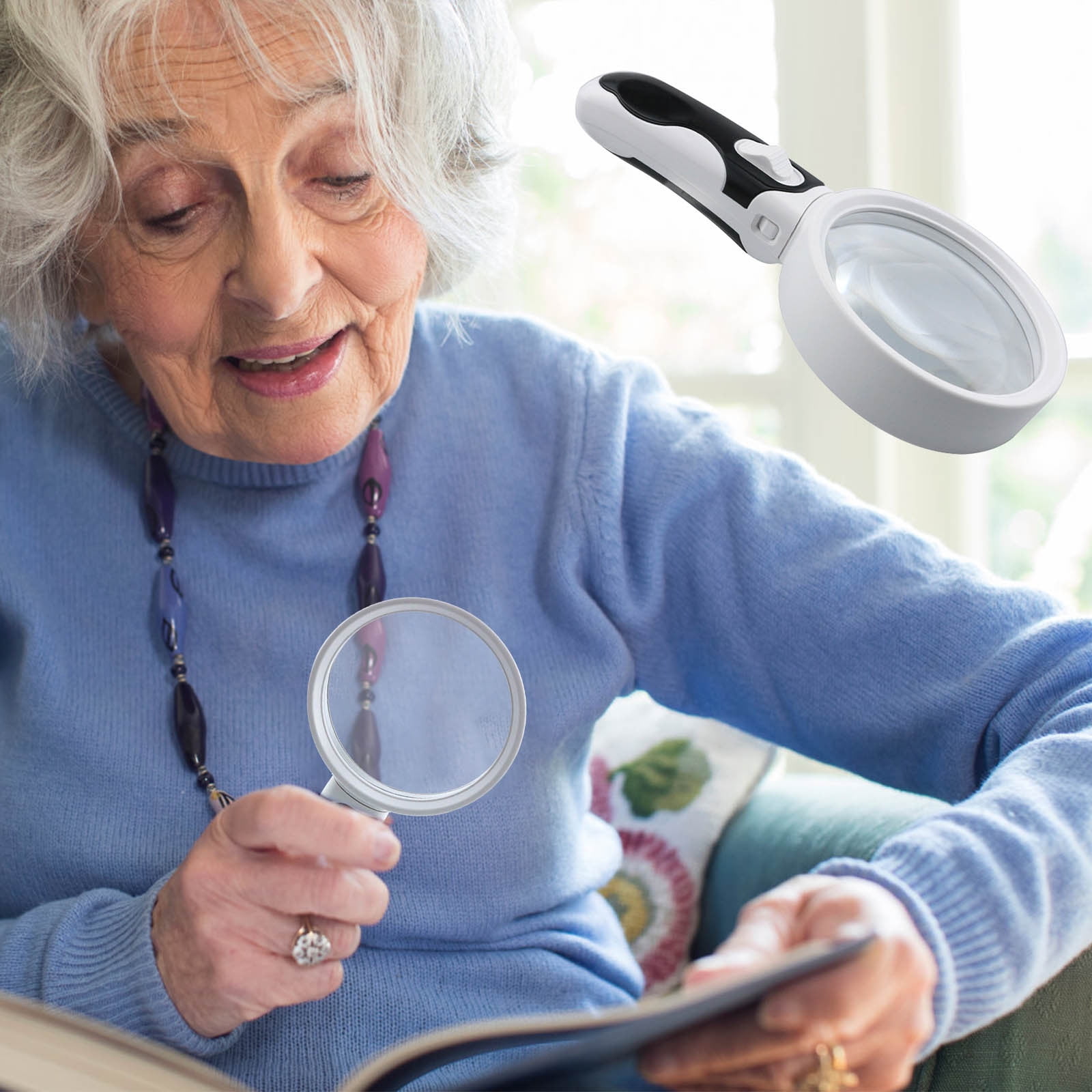 2025 20X Magnifying Glass With 2 LED Lights, 90mm Handheld Reading ...