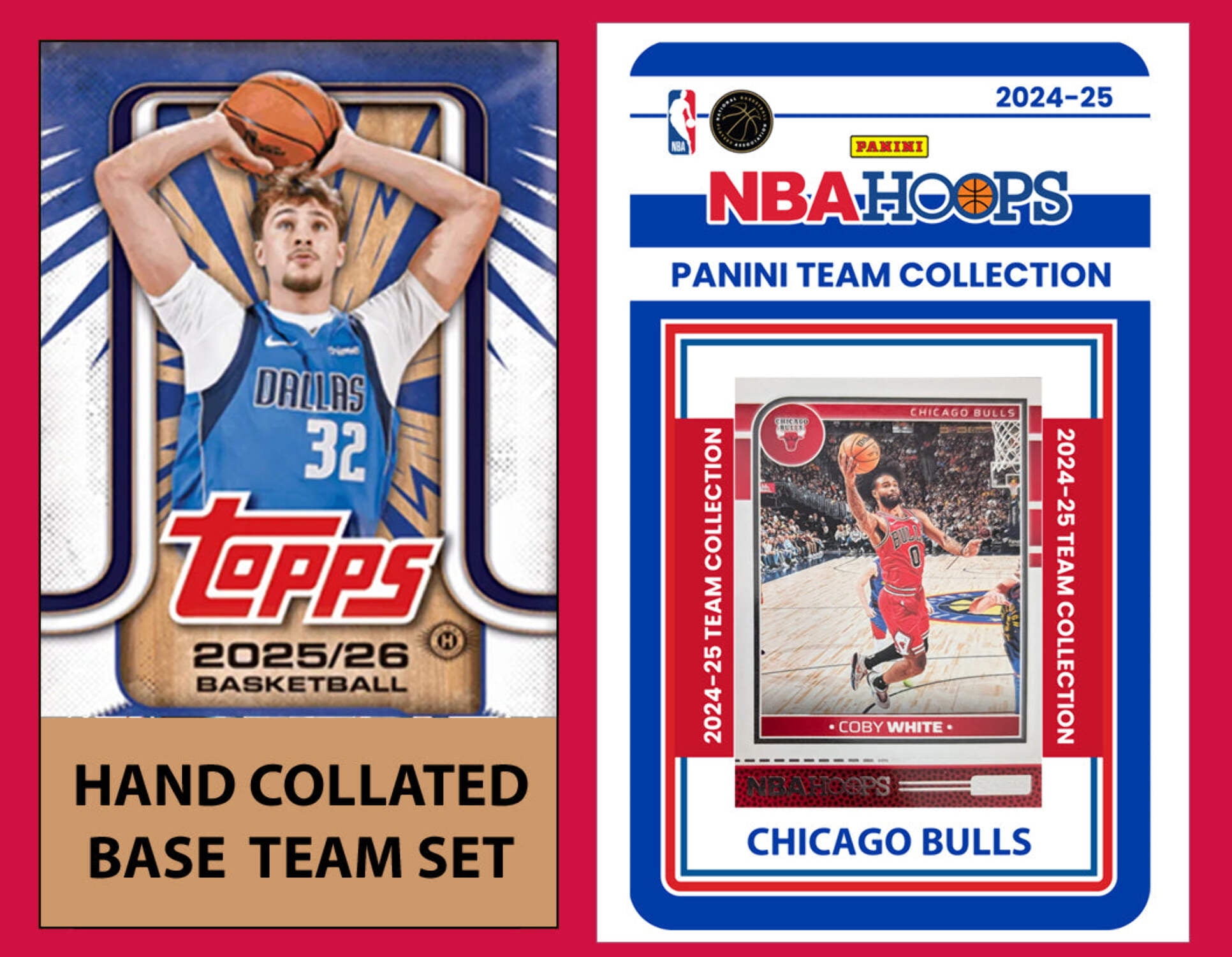 2025-26 2026 Topps Chicago Bulls Team Set + 2024-25 Panini Hoops Coby ...
