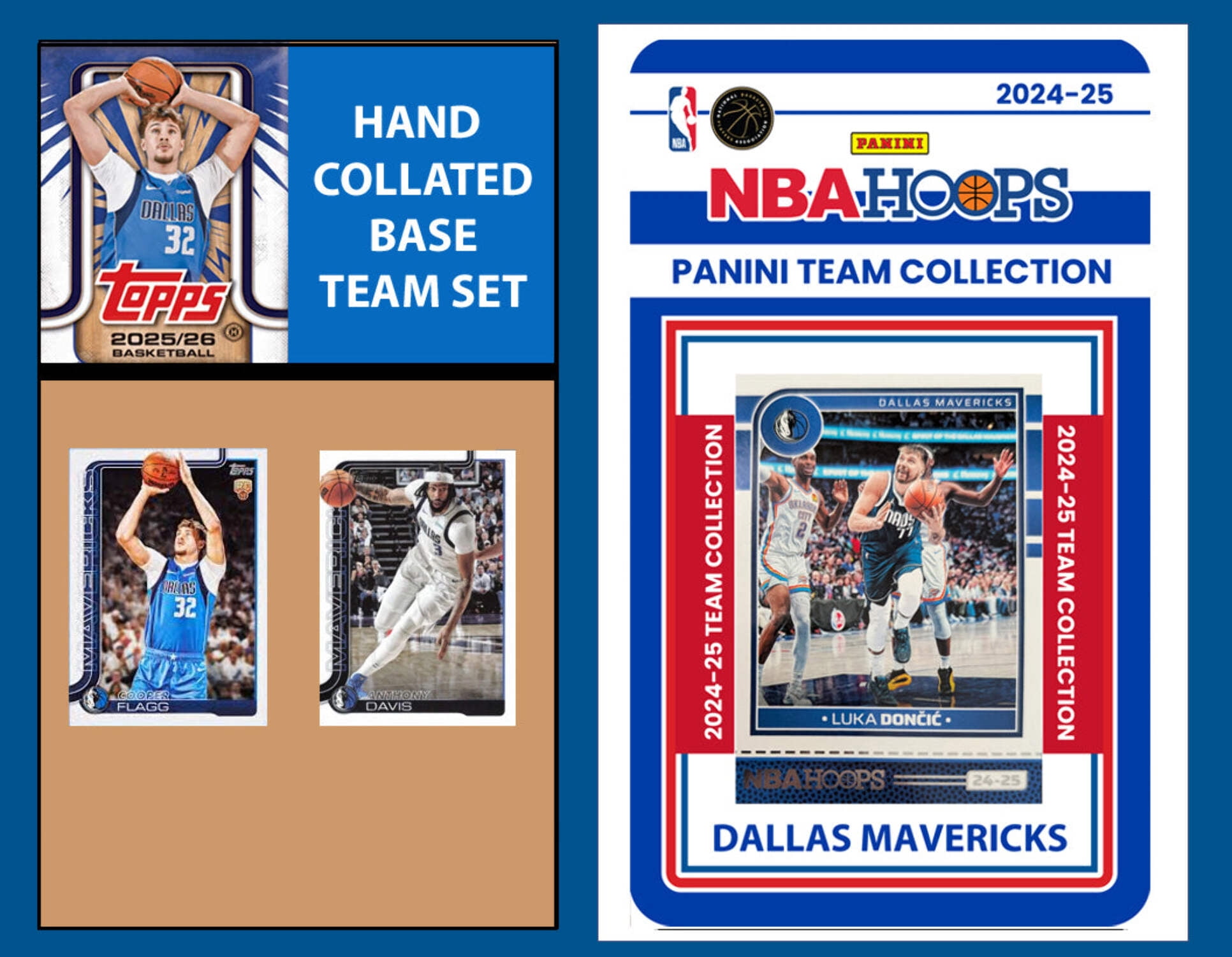 2025-26 2026 Topps Dallas Mavericks Team Set + 2024 Panini Cooper Flagg ...