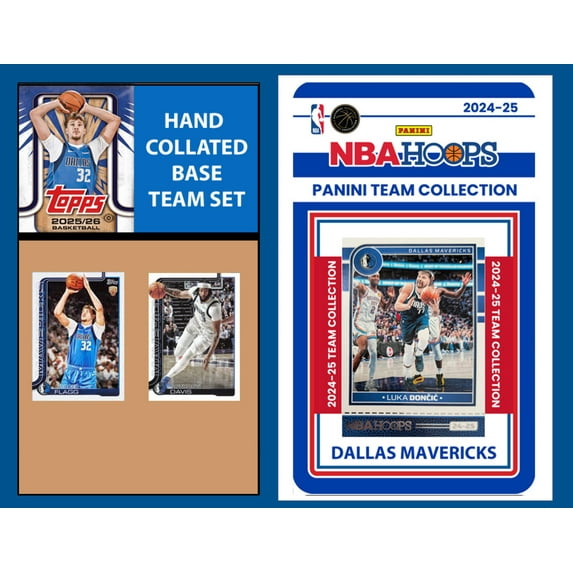 2025-26 2026 Topps Dallas Mavericks Team Set + 2024 Panini Cooper Flagg ...